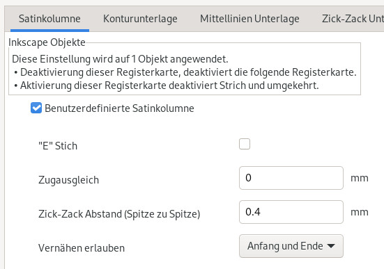 Paramter - Ink/Stitch